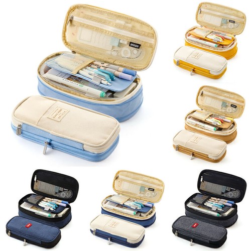 Large Capacity School Pen Pencil Case College Office Stationery Pouch ...