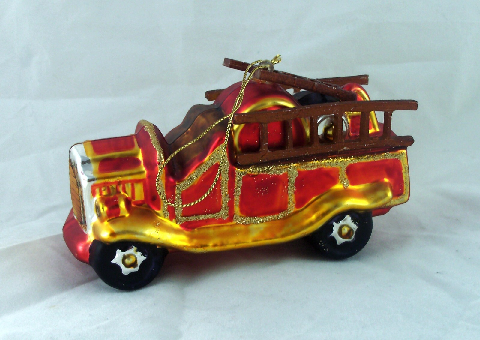 Firetruck Glass Christmas Holiday Ornament Fireman Firefighter - See ...
