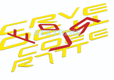 1996-2004 C5 Corvette Yellow Raised 1/16 Logo Letters FOR C5 Corvette ...