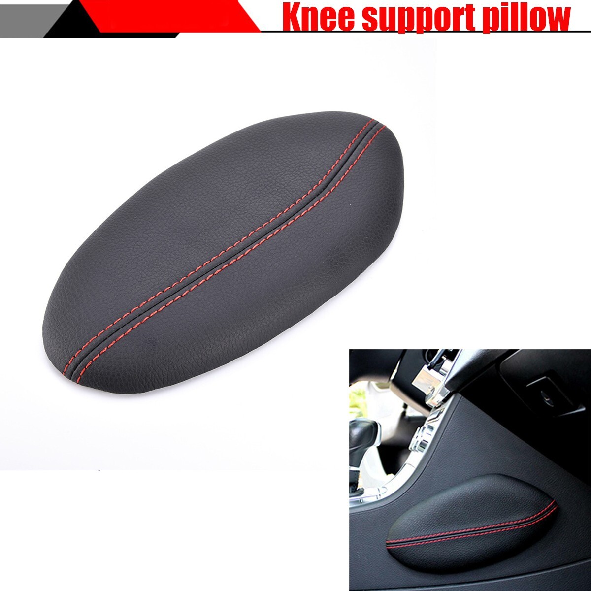 Car Left Side Leather Leg Cushion Knee Pad Pillow Thigh Foot Support ...