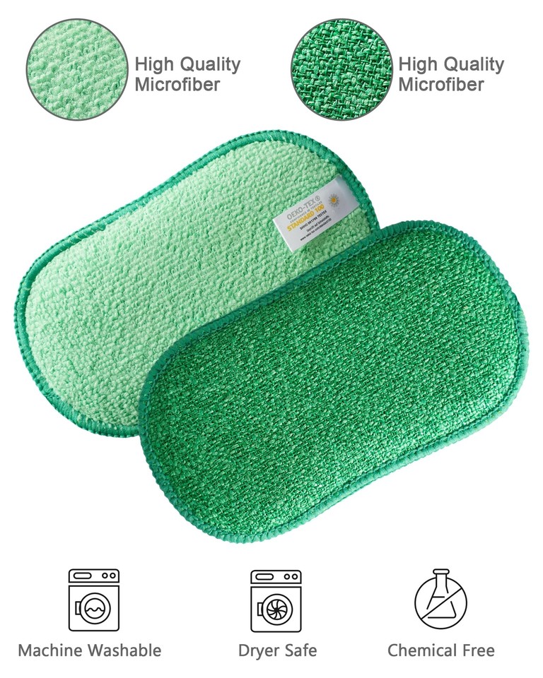 Multipurpose Kitchen Scrub Sponges 6pcs Heavy Duty Cleaning Nonscratch ...