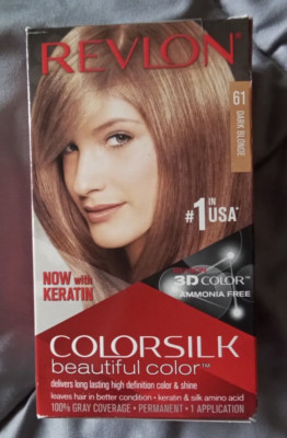 REVLON COLORSILK HAIR COLOR - DARK BLONDE 61 - 3D COLOR AMMONIA FREE | eBay