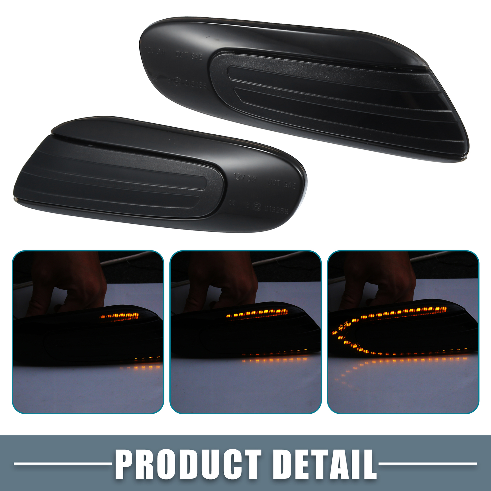 LED Latéral Marqueur Lumiere 63137298351 pour Mini Cooper Noir Ambre 1 ...