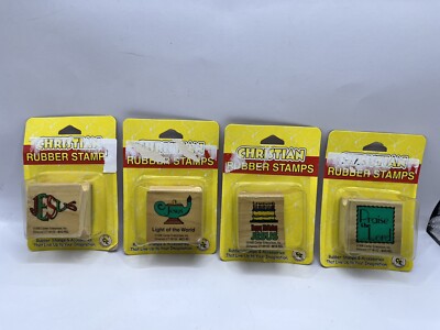 Christian Rubber Stamp Lot Jesus Praise The Lord Happy Birthday Jesus 4 ...