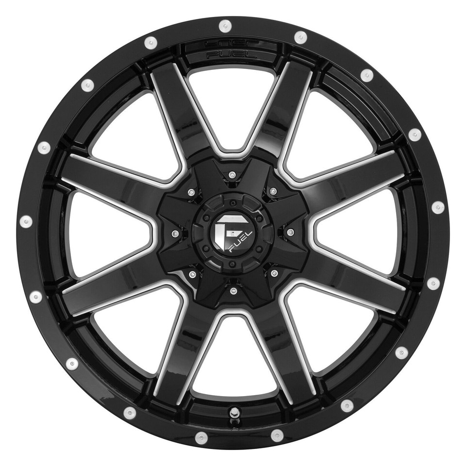 Set 4 20" Fuel Maverick D538 Black Milled Wheels 20x9 8x170 1mm Truck w ...