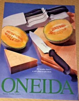 1996 print ad - Oneida silverware Profile cutlery- cantaloupe ...