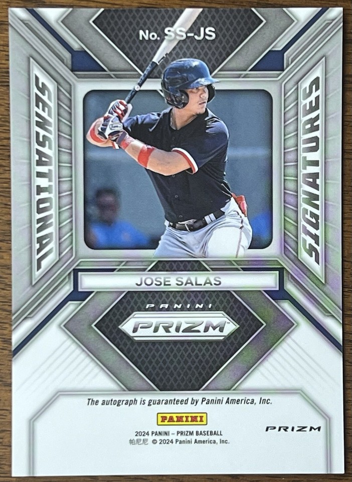 JOSE SALAS 2024 PRIZM SENSATIONAL SIGNATURES GREEN PRIZM RC AUTOGRAPH ...