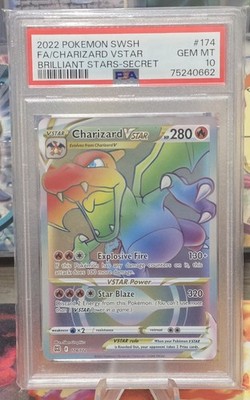 Charizard VSTAR 174/172 Brilliant Stars Secret Rare Pokémon Card PSA 10 ...