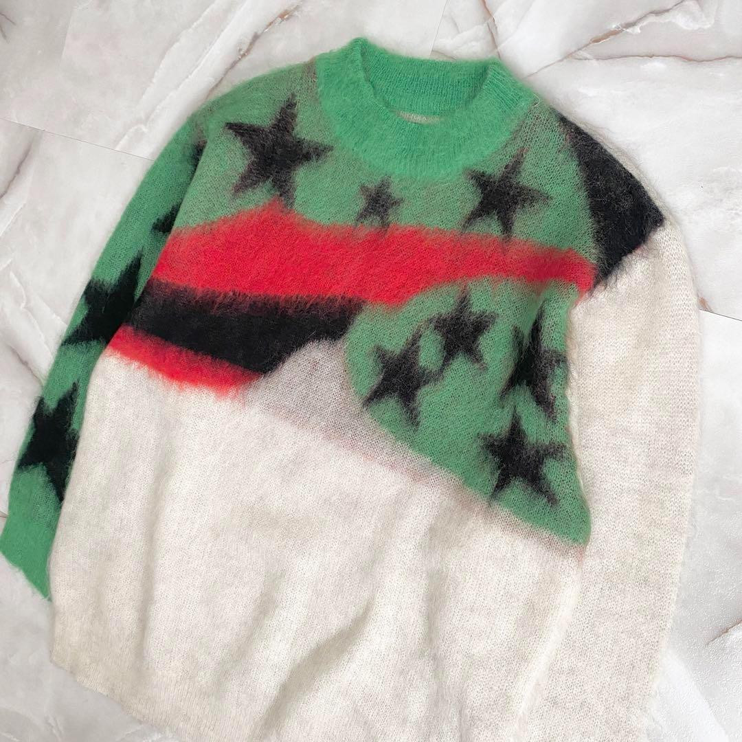 SAINT Mxxxxxx x Denim Tears Mohair Knit White Green Red SAINT Mxxxxxx x Denim Tears Mohair Knit White Green Red