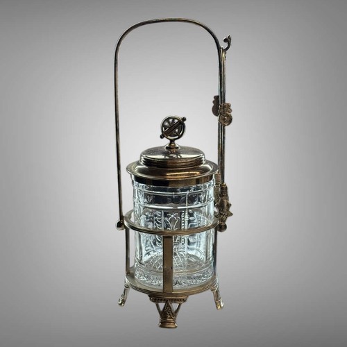 Victorian Antique Silver Plate Glass Pickle Castor Jar Set with Stand ...