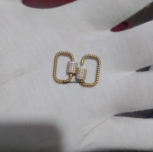 Designer Twisted Diamond Silver Carabiner Lock Clasp,Handmade Clasp ...