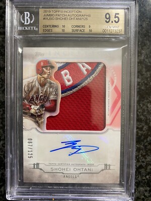 2019 Topps Inception Shohei Ohtani Patch Angels Logo #/125 BGS 9.5 Auto ...