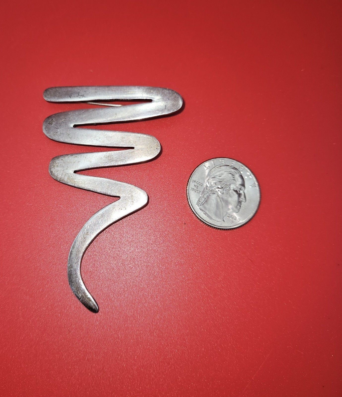 Silver Zig Zag Squiggle Wave Vintage Pin Brooch Moder… - Gem