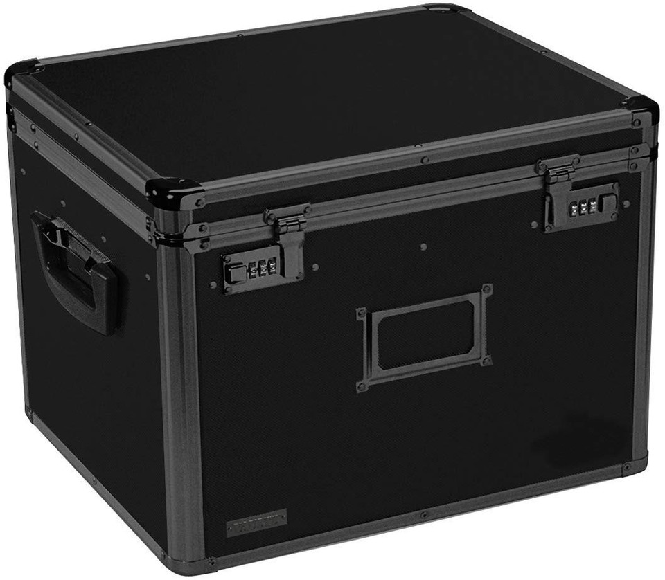 Vaultz Locking File Storage Box, 2-Handle, Letter/Legal, Tactical Black ...