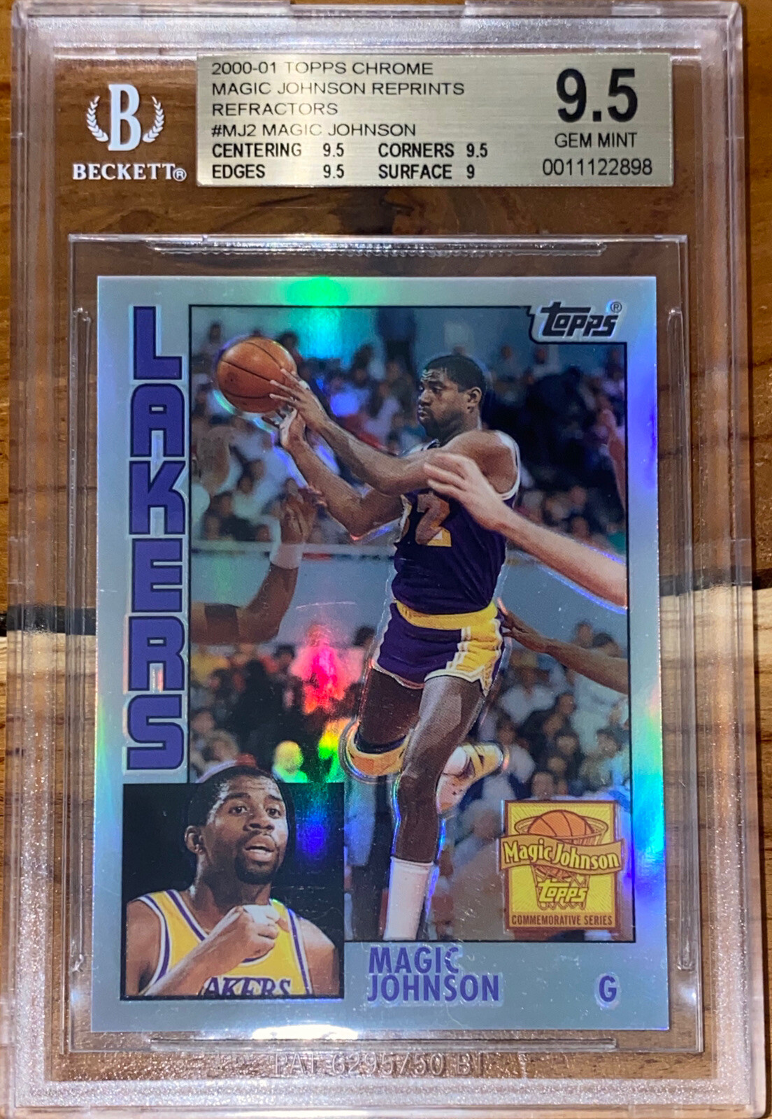 Pop 1/2💎2000 Magic Johnson TOPPS CHROME 1984 SILVER PRIZM REFRACTOR MJ2 ...
