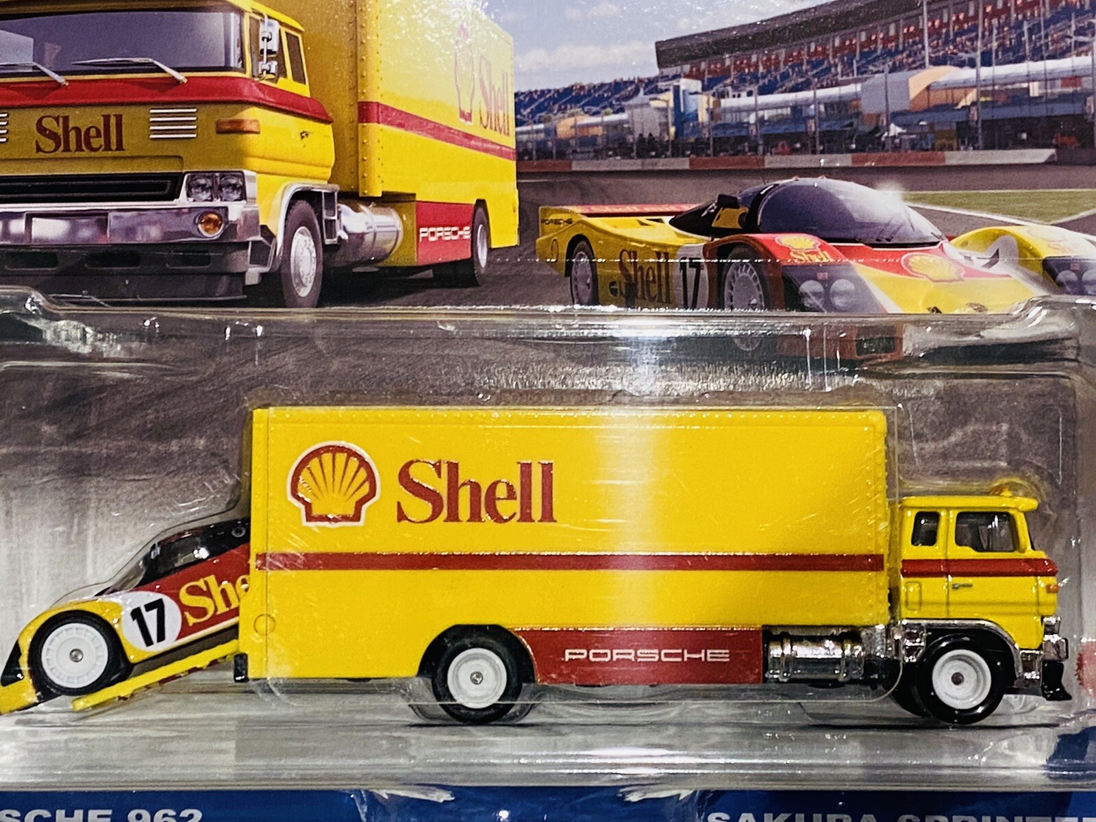 hot wheels Team Transport Porsche 962 & Sakura Sprinter Shell #45 ...