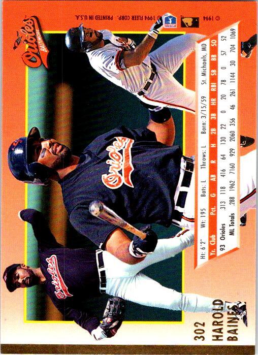 1994 Ultra Harold Baines #302 Baltimore Orioles | eBay