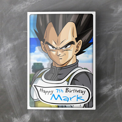 VEGETA DRAGON BALL Personalised Birthday Card for Boys Son Dad Father ...