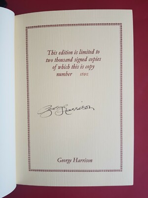 SIGNED George Harrison I Me Mine Genesis Publications first edition ...