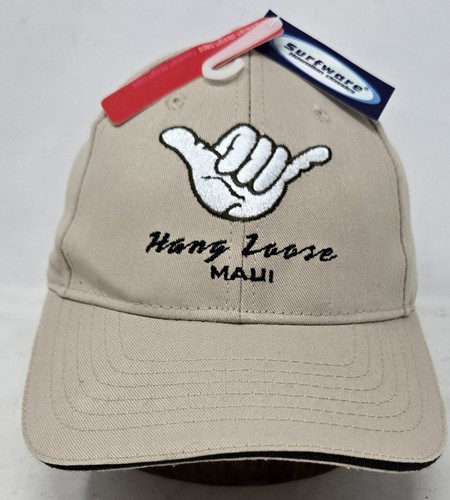 NWT Surfware Hang Loose Hawaii Tan Embroidered Adjustable Hat Cap ...