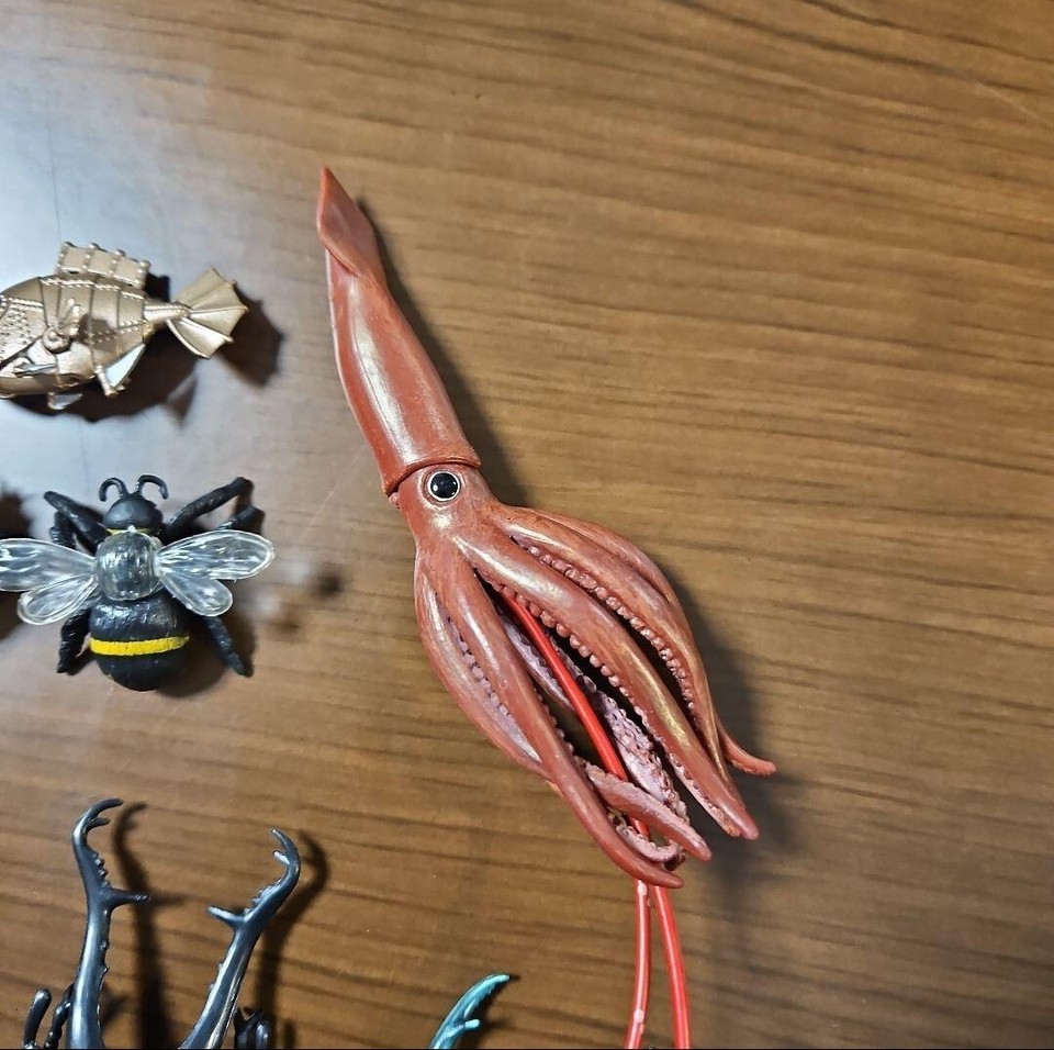Mini Toy Figure Stag Beetle and others Set of 10 Insect Bug Giant Squid ...