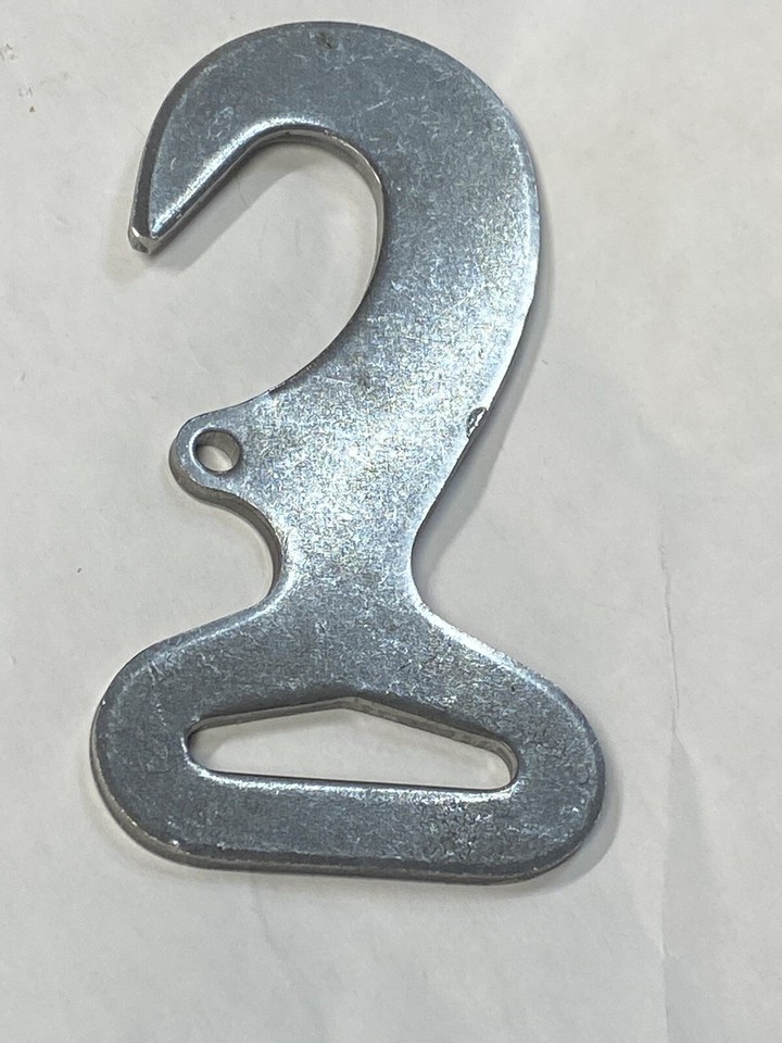 4-pk) Heavy Duty Steel Flat Hook 5-1/2 L x 1-3/4 Webbing Slot x 1/8 Thk ...