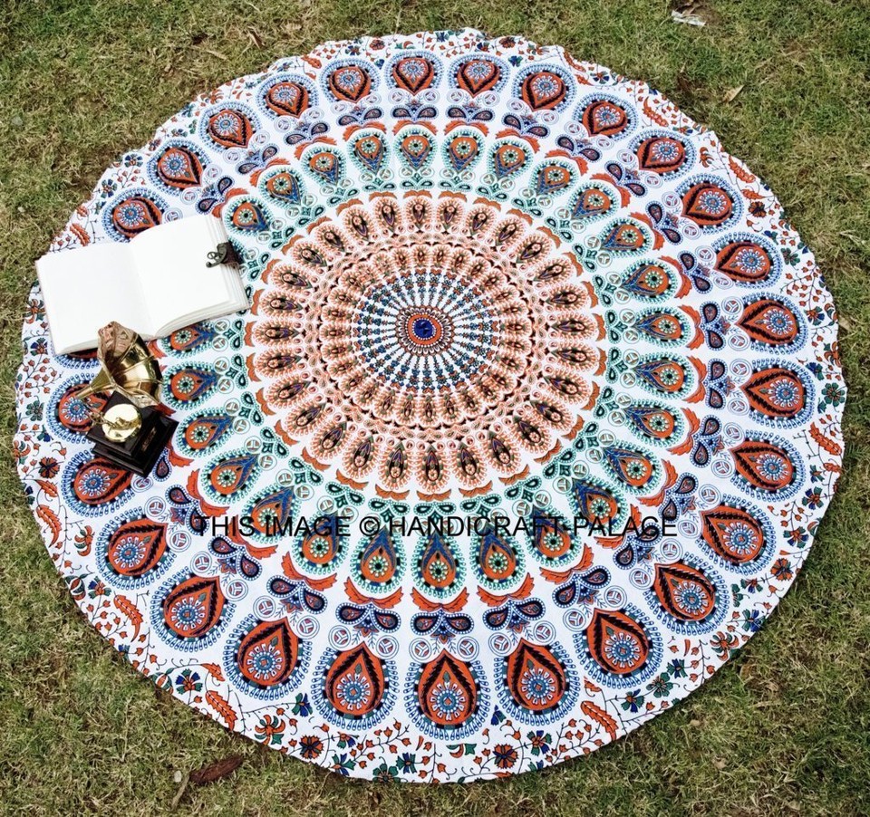 Round Mandala Indian Bohemian mandala Tapestry Beach Picnic Throw ...