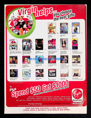 Virgin Megastore DVDs CDs 2004 Trade Print Magazine Ad Poster ADVERT | eBay
