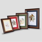 Photo Frame 16x12 with Dark Red Mount for 12x8 Picture Brown Gold ...