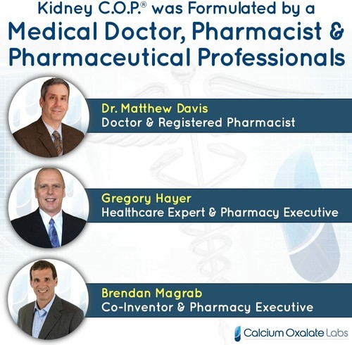 (3) Kidney COP Calcium Oxalate Protector 120 Capsules, Patented Kidney ...