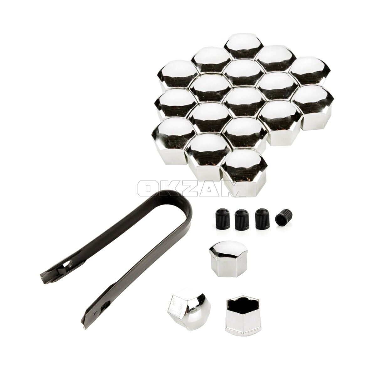 20x Shrouds Rims Wheel Bolt Hexagon Caps 17mm Chrome Colored for | eBay