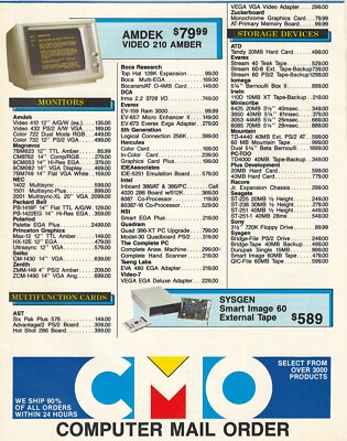 1988 CMO Computer Mail Order AMDEK Video 210 SYSGEN Smart Image 60 ...