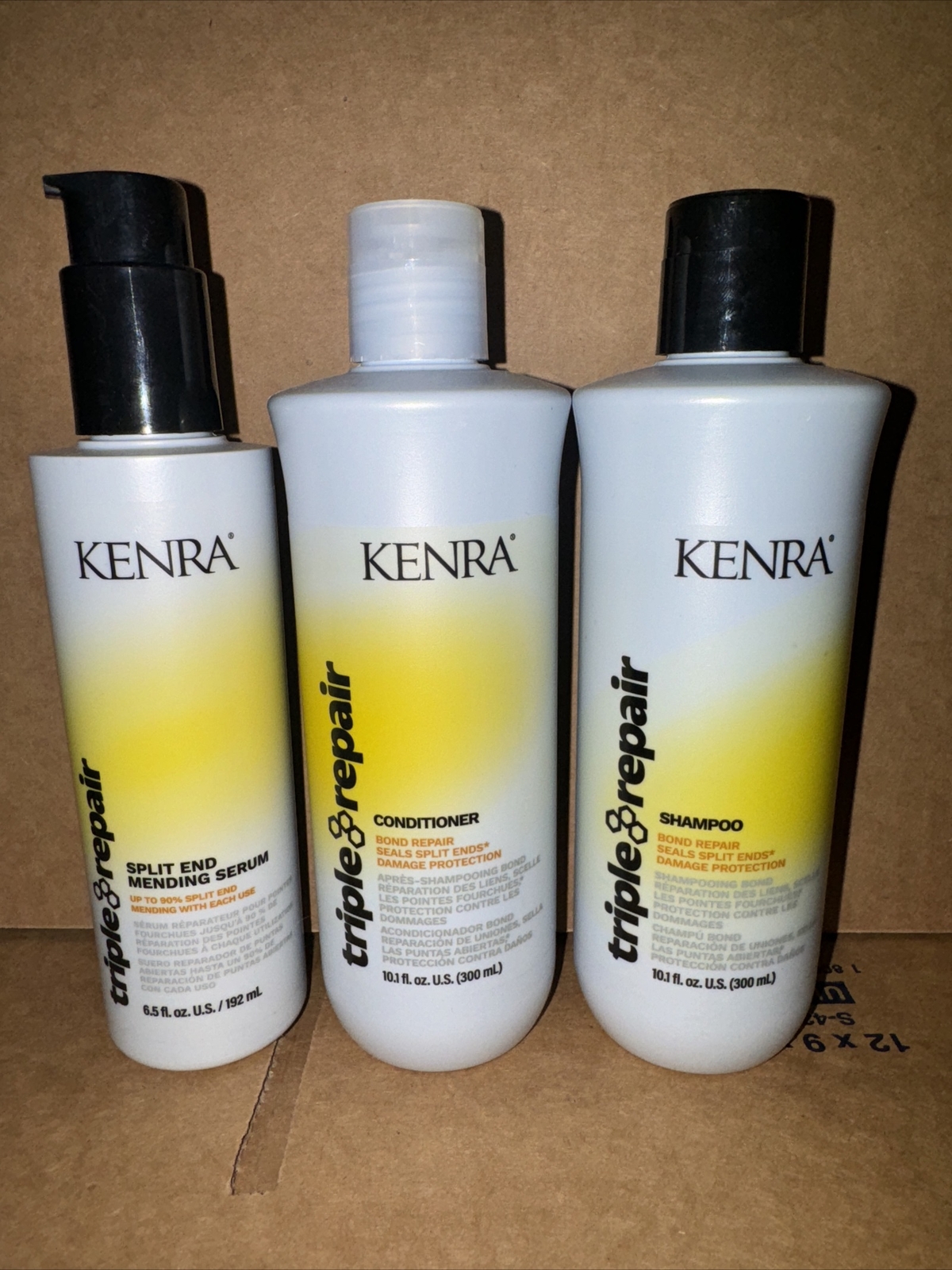 Kenra Triple Repair Shampoo/Conditioner/Split End Mending Serum Bond ...