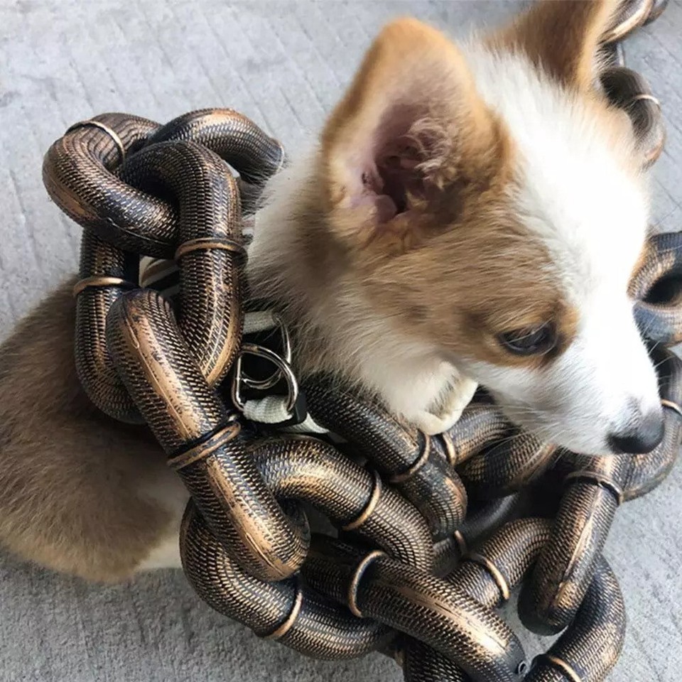 Funny Dog Chain Plastic Large Iron Thick Dog Leash Dog Walking Chain | eBay
