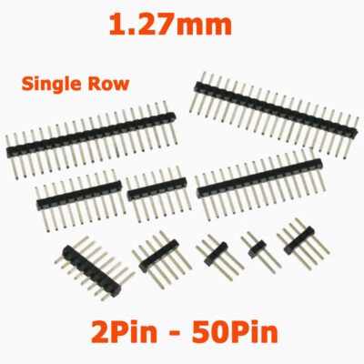 1.27mm Single Row Male Pin Header Connector 1X2/3/4/5/6/7/8/9/10/12/13P ...