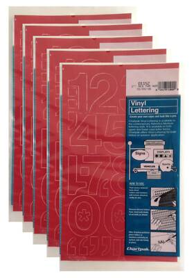 Chartpak 2-inch Red Stick-on Vinyl Numbers (01152), 5 PACKS | eBay