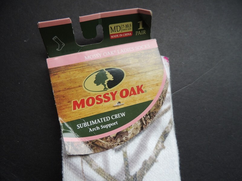 Mossy Oak Socks Pink/White Sublimated Crew Arch Support Women M size 7 ...