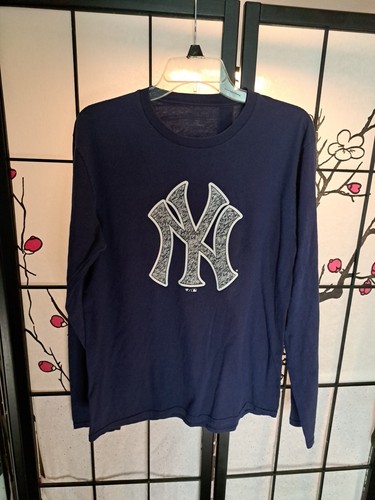 Fanatics Navy Blue Long Sleeve MLB NY Yankees Long Sleeve T-Shirt Size ...