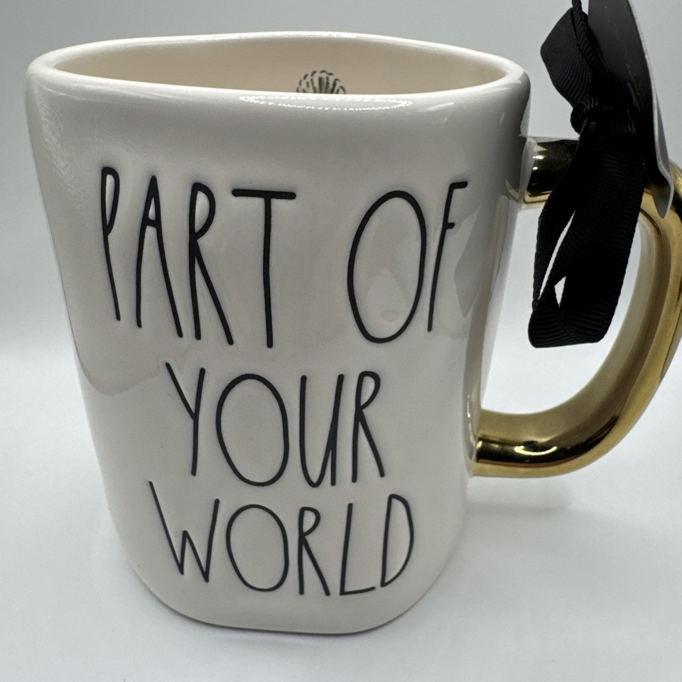 Rae Dunn Ariel Little Mermaid Part of Your World Mug gold handle Disney ...