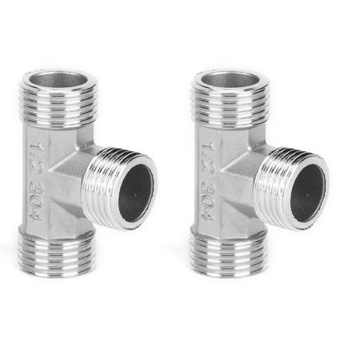 Tee Connector Easy Install G1/2in Male Thread Threaded Connector ...