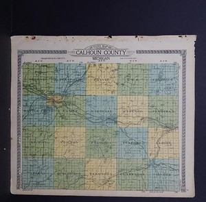 Michigan, Calhoun County Map, 1916 J20#47 | eBay