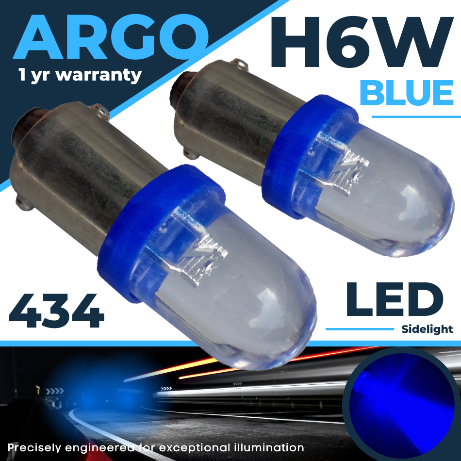 H6w Led Xenon Ice Blue Reversing Light Bulbs 433 434 Bax9s Offset Pins ...
