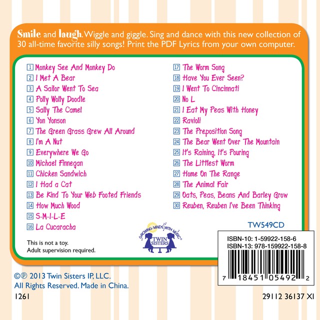 30 Silly Songs by Twin Sisters (CD, 2007, Twin Sisters) for sale online ...