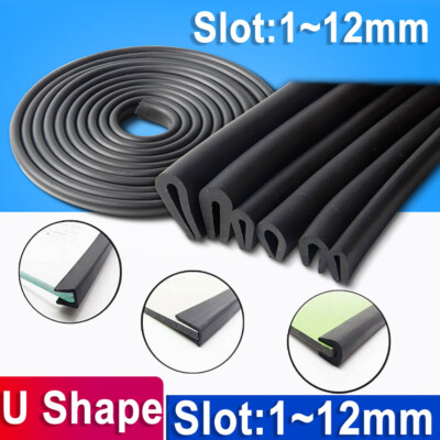 1mm-12mm Rubber U Shape Guard Edging Trim Seal Strip Door Glass Edge ...