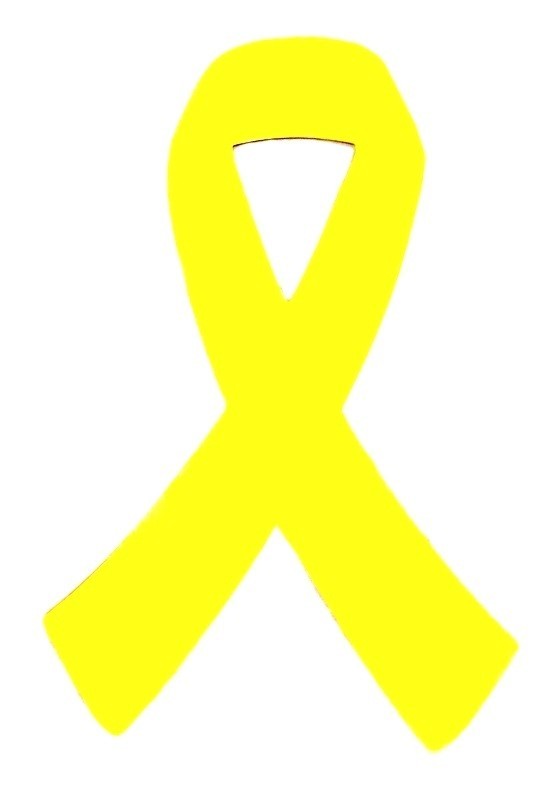 Yellow Awareness Ribbon Car Magnet Bladder Sarcomabone Yellow Ribbon