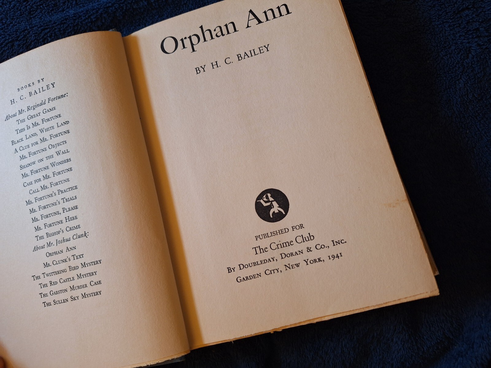 ORPHAN ANN Hardcover H.C. BAILEY Crime Club 1941 First 1st Edition DUST JACKET | eBay UK