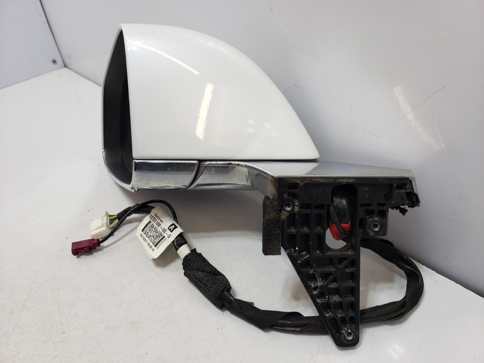 16-20 OEM Tesla Model X Left Driver Side Mirror Cover Assembly White ...