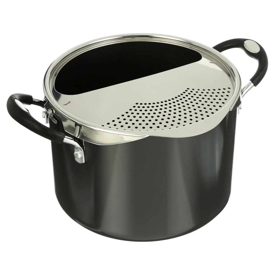 Tramontina 6 Quart Lock and Drain Charcoal Gray Pasta Pot | eBay