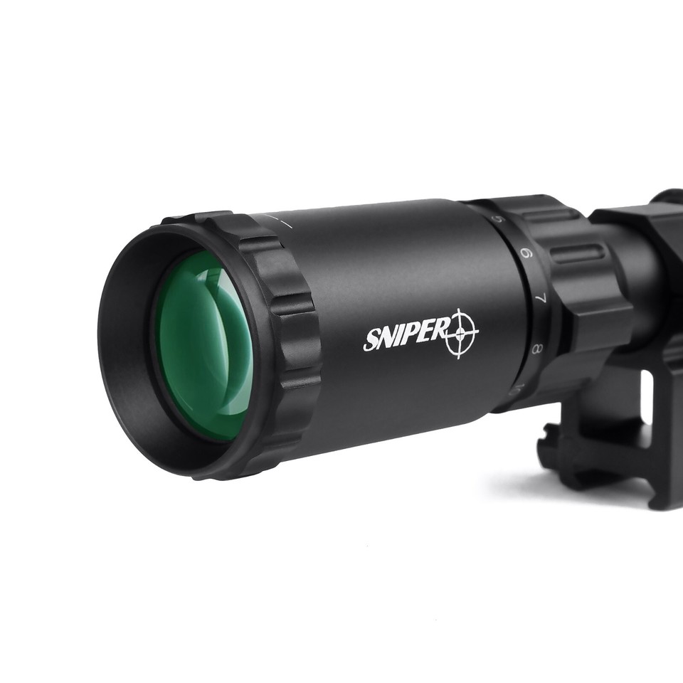 Sniper 4-12x50mm Rifle Scope R/G/B illuminated Mil-Dot Reticle Mount ...