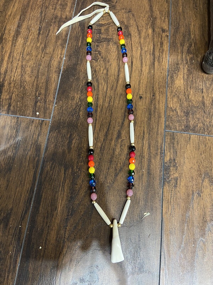 Buffalo Tooth necklace NATIVE AMERICAN MADE cherokee pow wow regalia ...